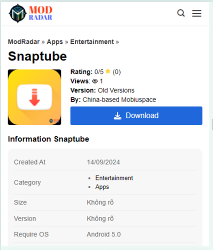 Download Snaptube Mod APK (AD Free) Old Version 2024