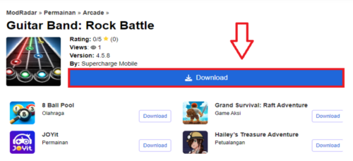 Download Rock Battle Guitar Band Mod APK (Uang Tak Terbatas) 4.5.8
