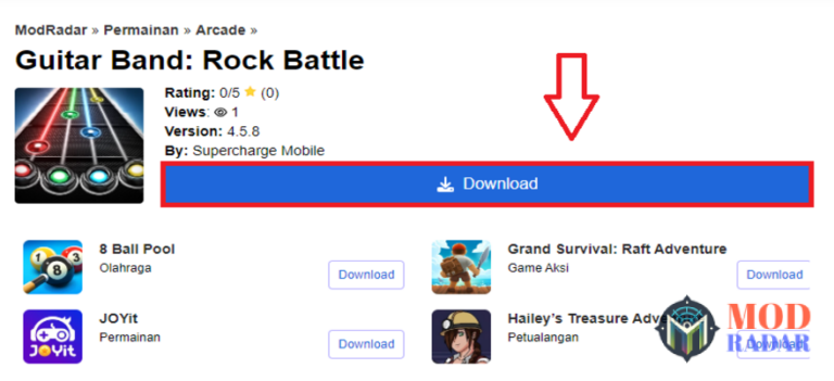 Download Rock Battle Guitar Band Mod APK (Uang Tak Terbatas) 4.5.8