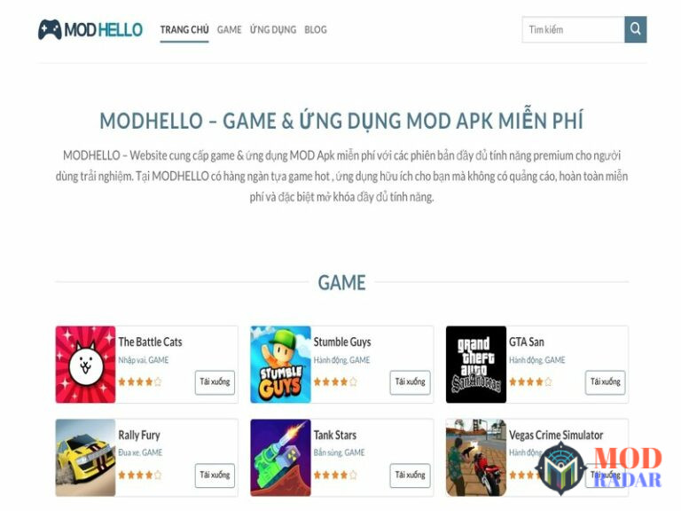 MODHELLO Website Tải Game Và Ứng Dụng Mod Apk Miễn Phí